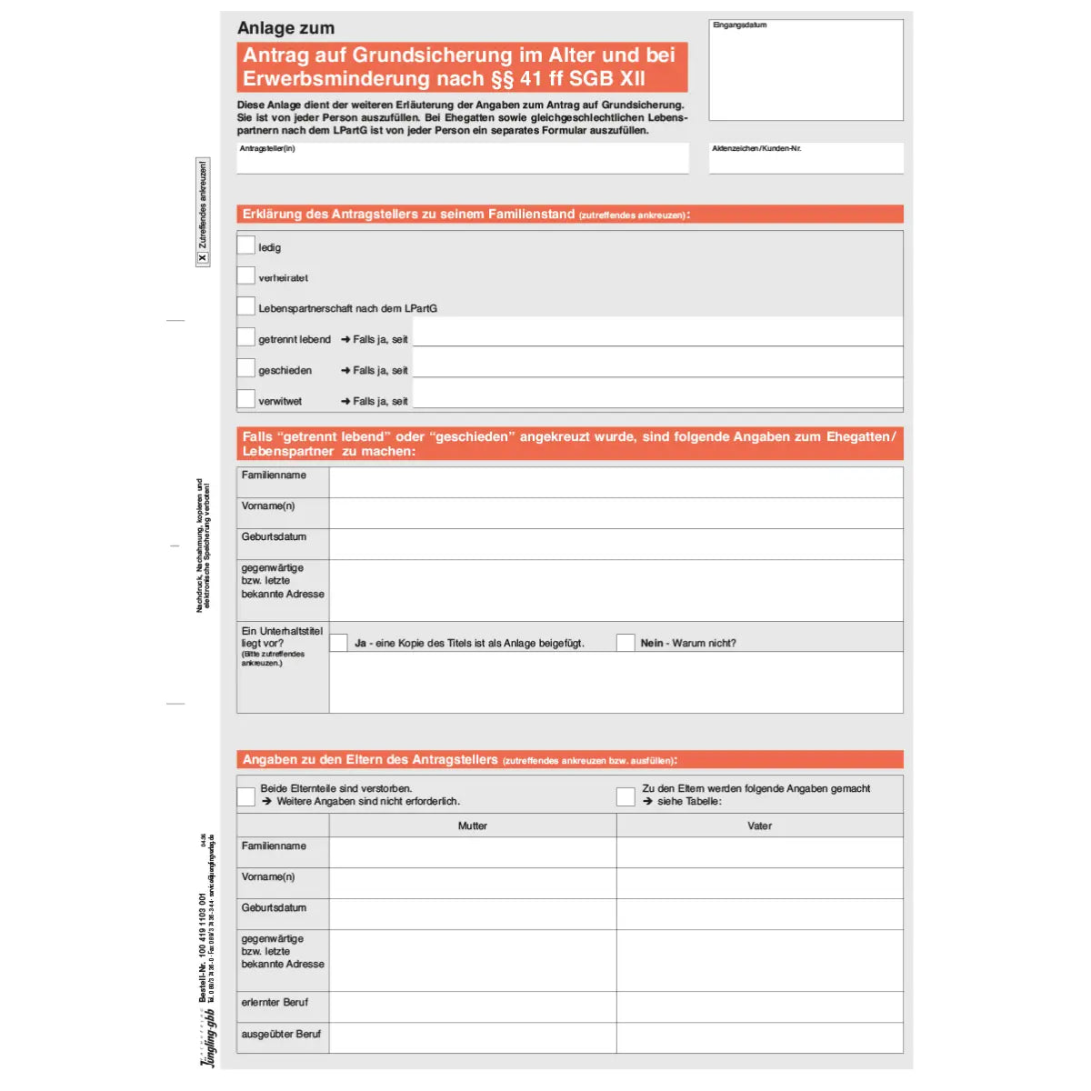 Anlage zum Antrag auf Grundsicherung (Prüfung Unterhalt), A4 – Kommondo GmbH
