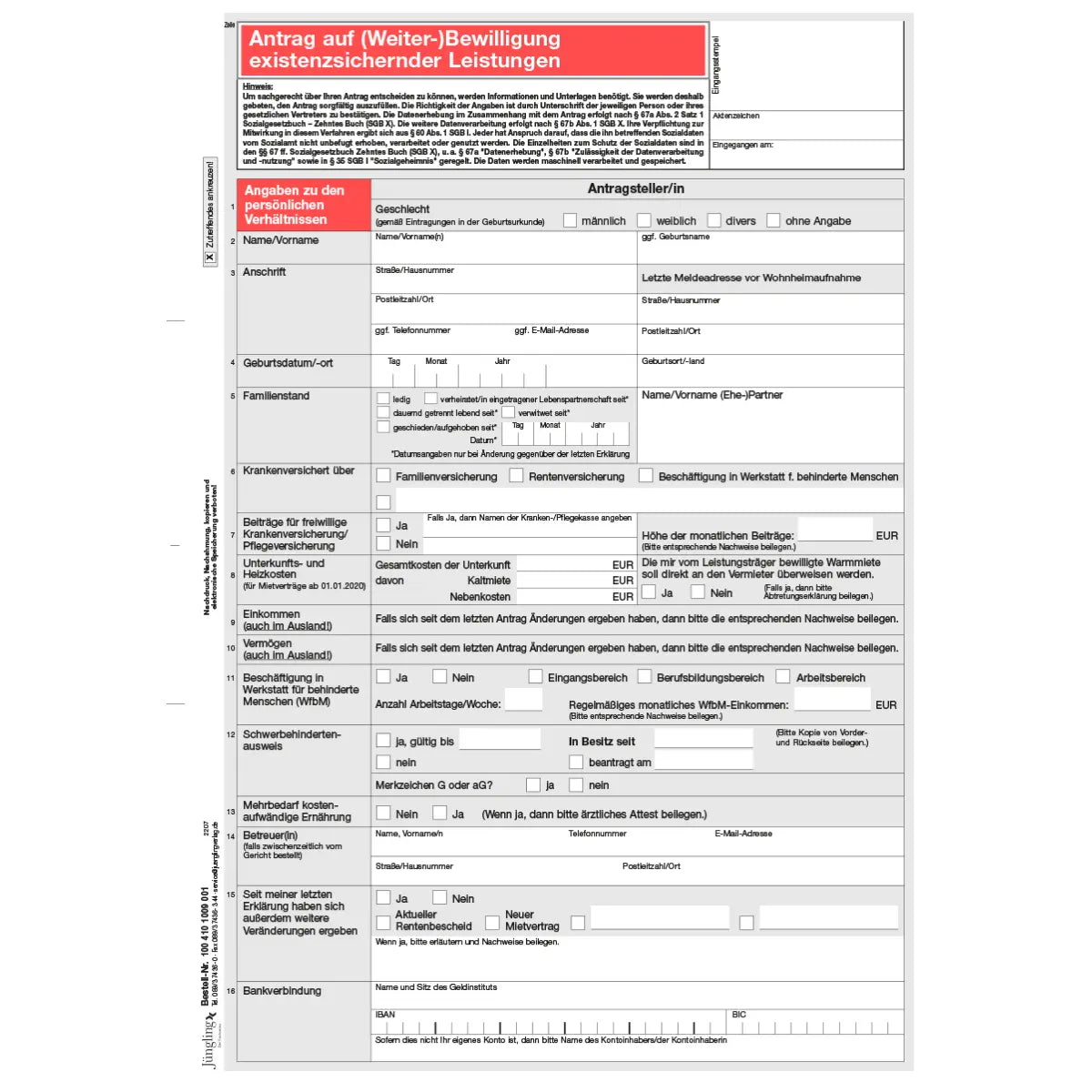 Antrag auf Weiter- Bewilligung existenzsichernder 266092-009 | Kommondo – Kommondo GmbH