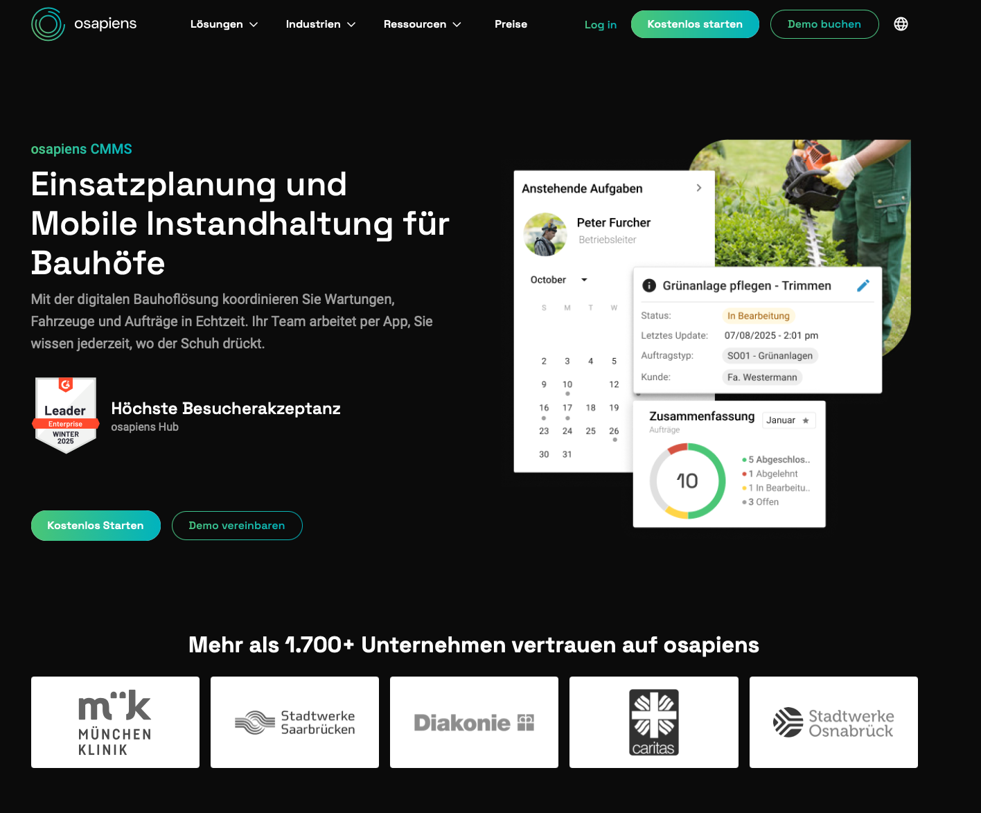 osapiens Branchenlösung für Bauhöfe – Kommondo GmbH