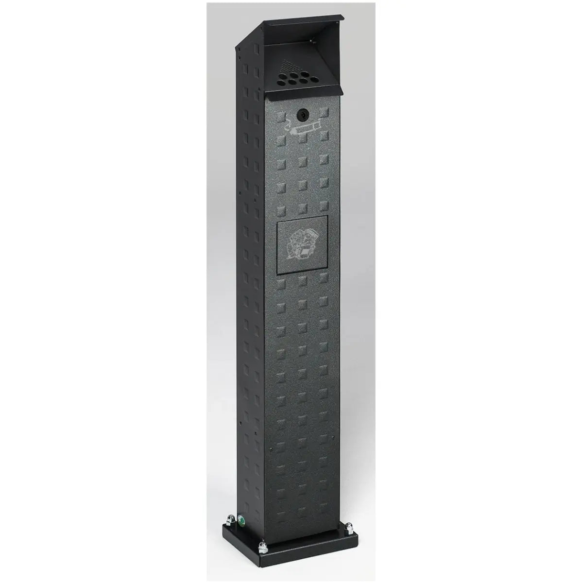 Abfallsammler mit Ascher-Säule SG 115 Alu eloxiert antiksilber ...